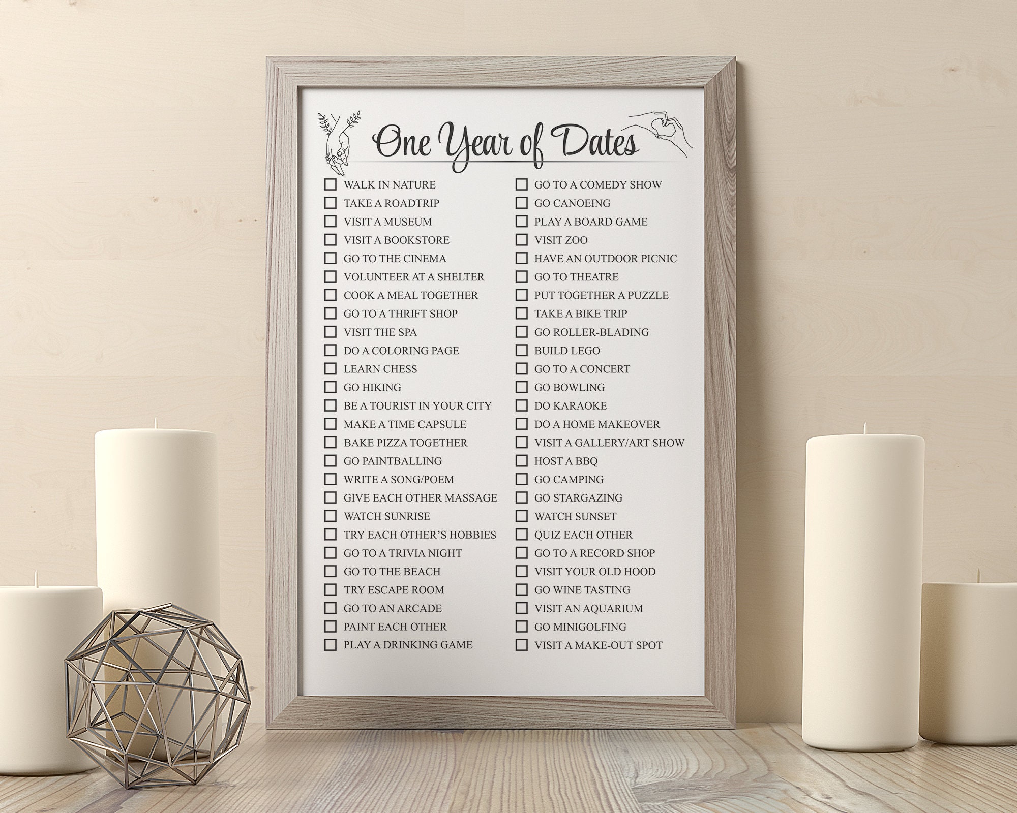 52 Date Bucket List for Couples Romantic Date Night Ideas Gift for Him ...