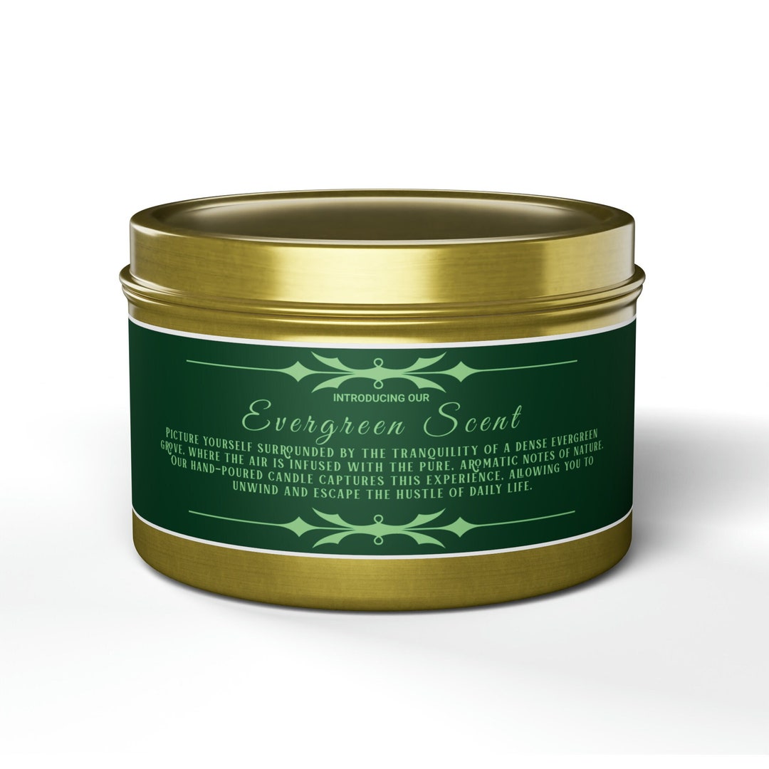 Tin Candles With Evergreen Scent, Housewarming Gift Idea, Holiday Gift ...