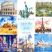 Watercolor Popular Landmarks Clipart Bundle, World Travel Clipart ...