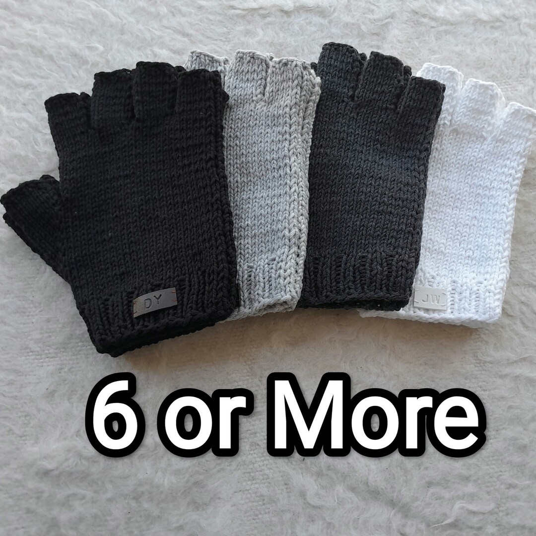 6 Personalized Organic Cotton Men's Gloves Black, White & Grey ...