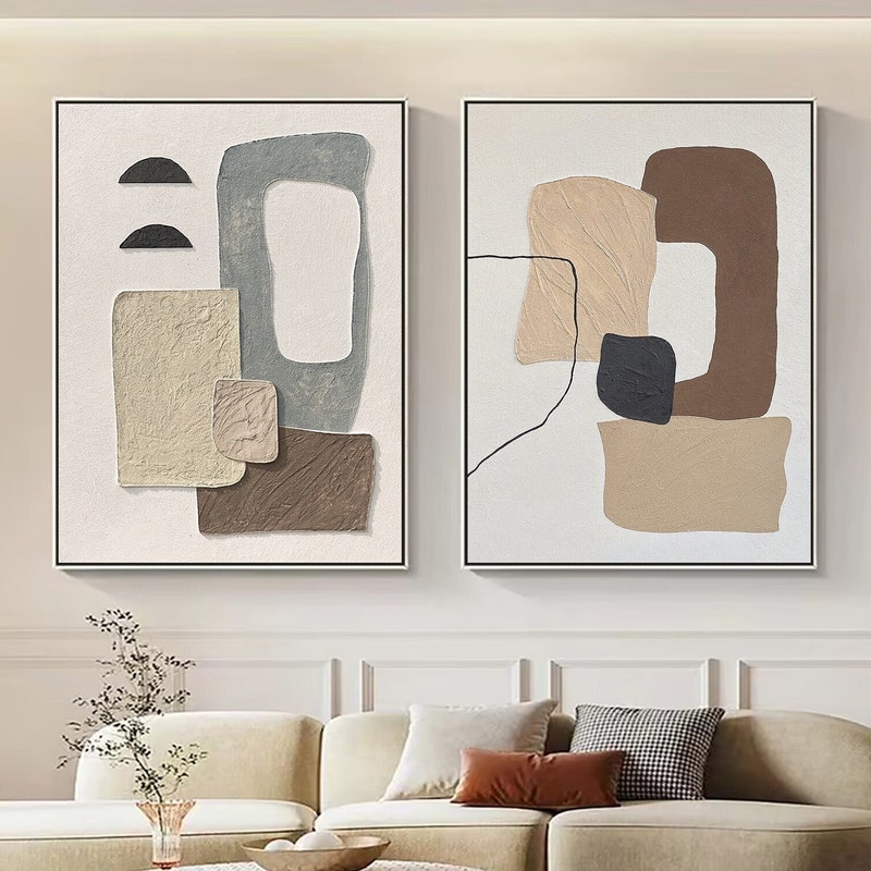 Neutral Wall Art Set of 2 - Etsy