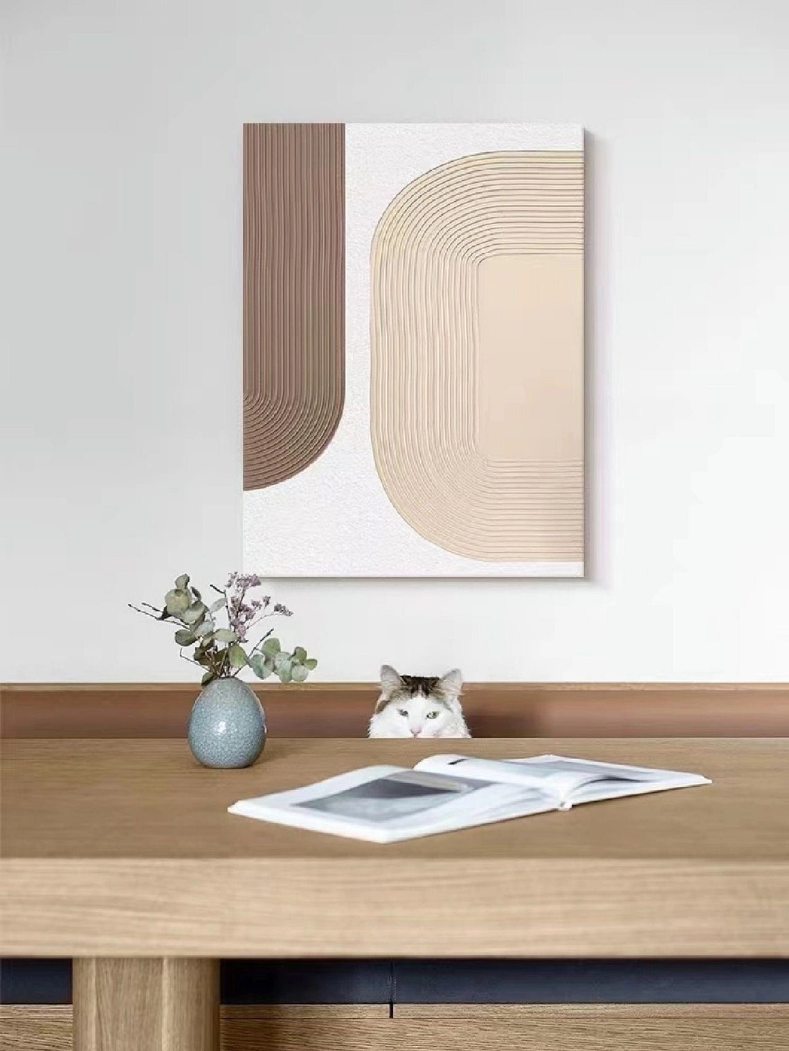 Beige Arch Wall Art Beige Textured Wall Art Beige Painting - Etsy