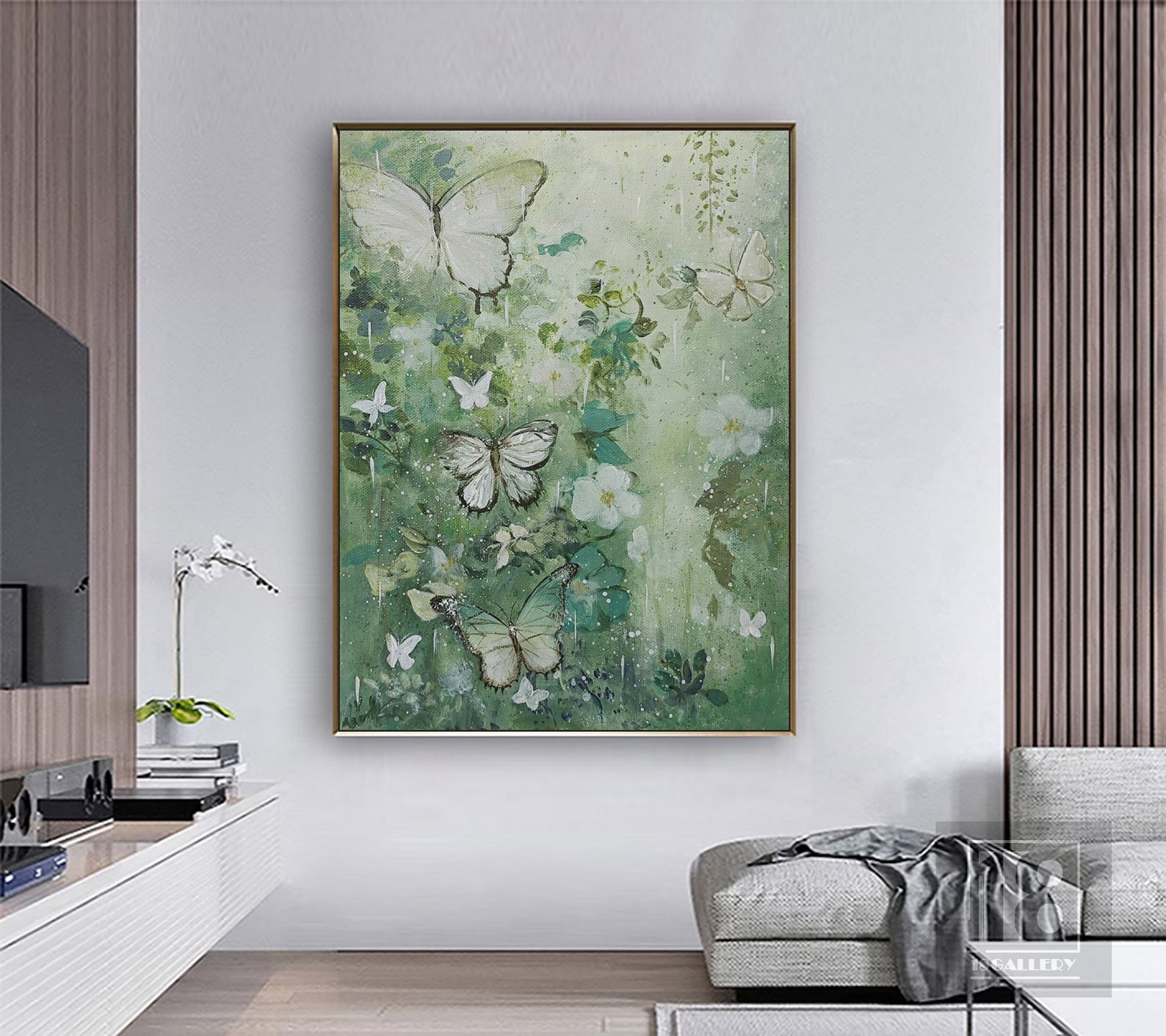 Large Butterfly Landscape Painting,modern Butterfly Painting,abstract ...