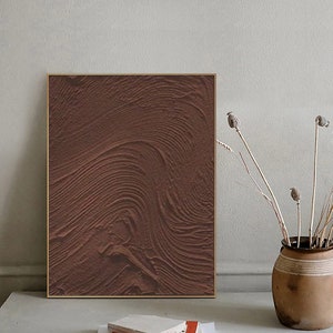 Brown 3d Textured Wall Art Brown Abstract Painting on Canvas Brown Wall ...