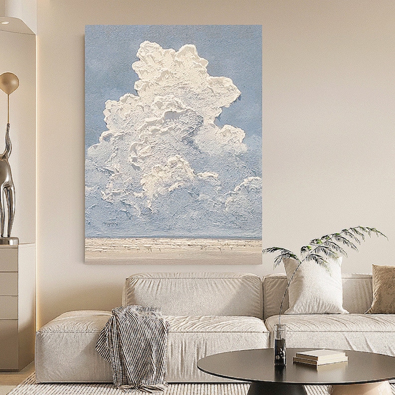 Abstract Cloud Wall Artframed Canvas Art Printminimalist Art - Etsy