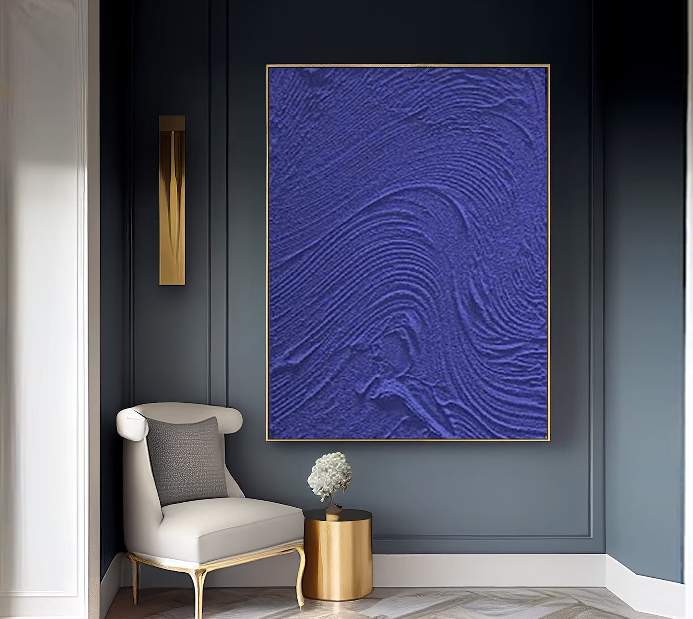 Blue 3d Textured Wall Art Blue Wall Art Blue Abstract Painting - Etsy