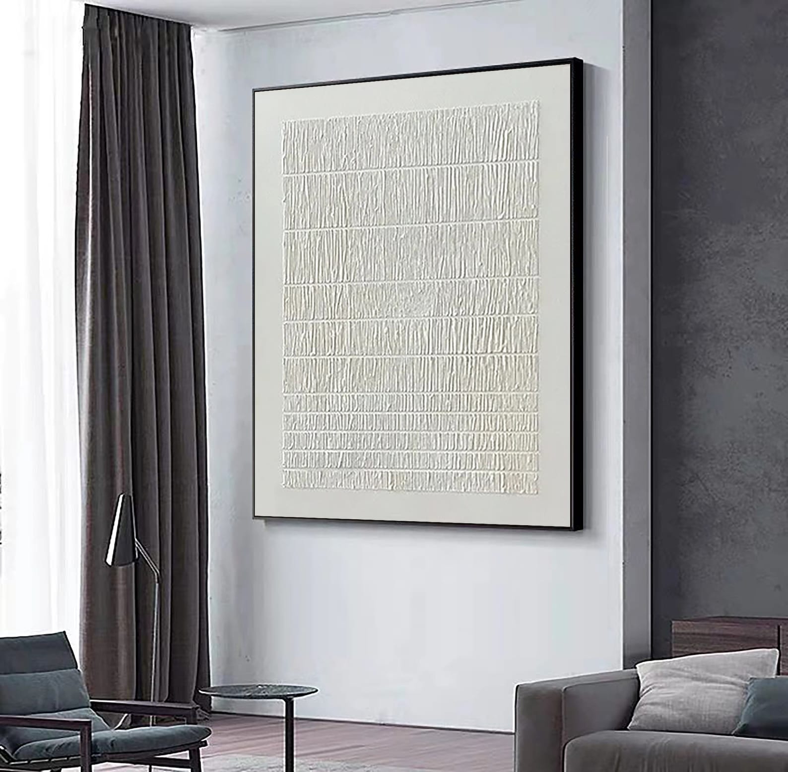 White Minimalist Painting,3d Texture Wall Art,white Abstract Painting on Canvas,white Wall Art ...