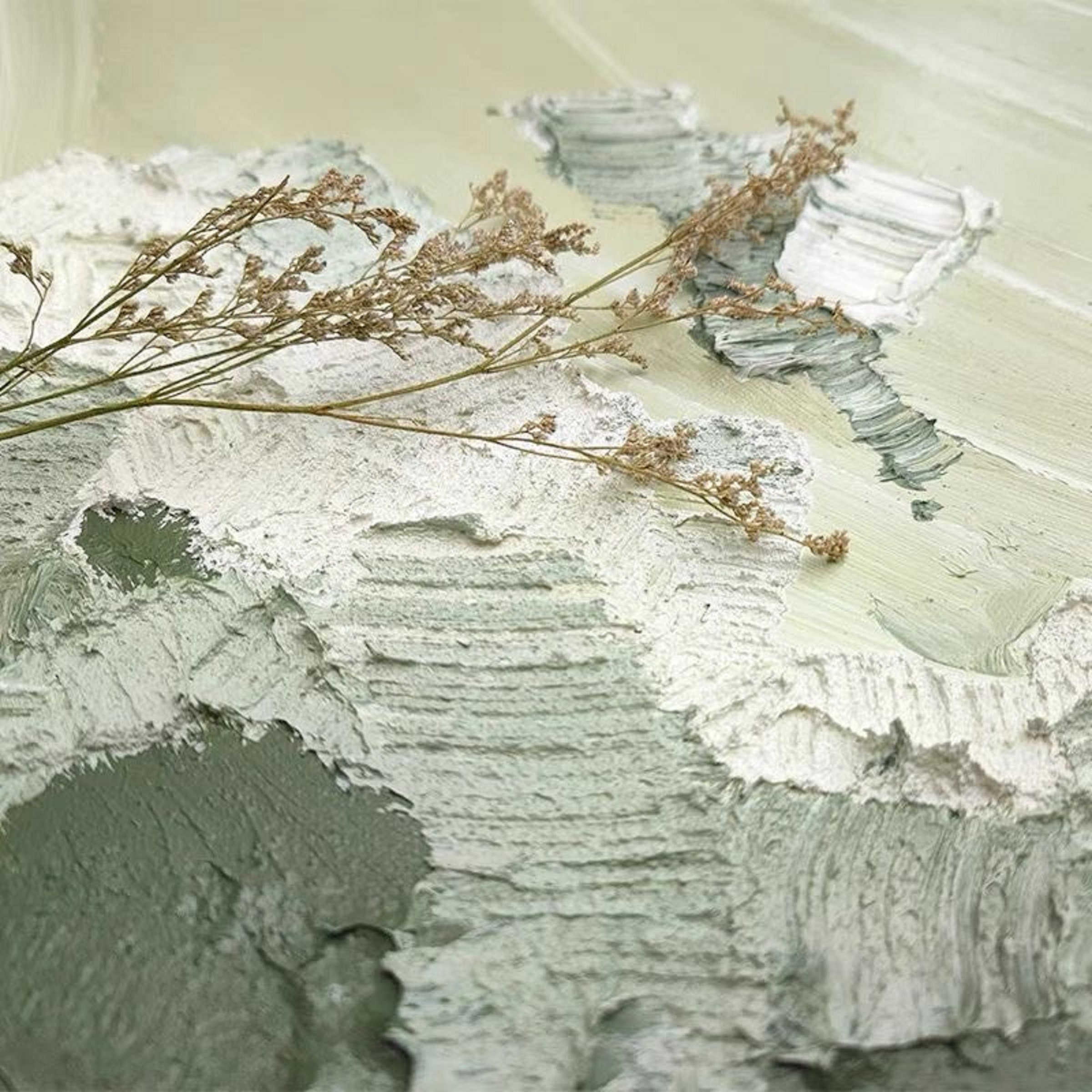 Green and White Abstract Painting,green Minimalist Abstract Painting ...