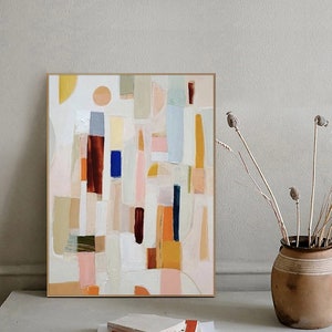 Neutral Color Abstract Painting Large Modern Palette Knife Texture ...