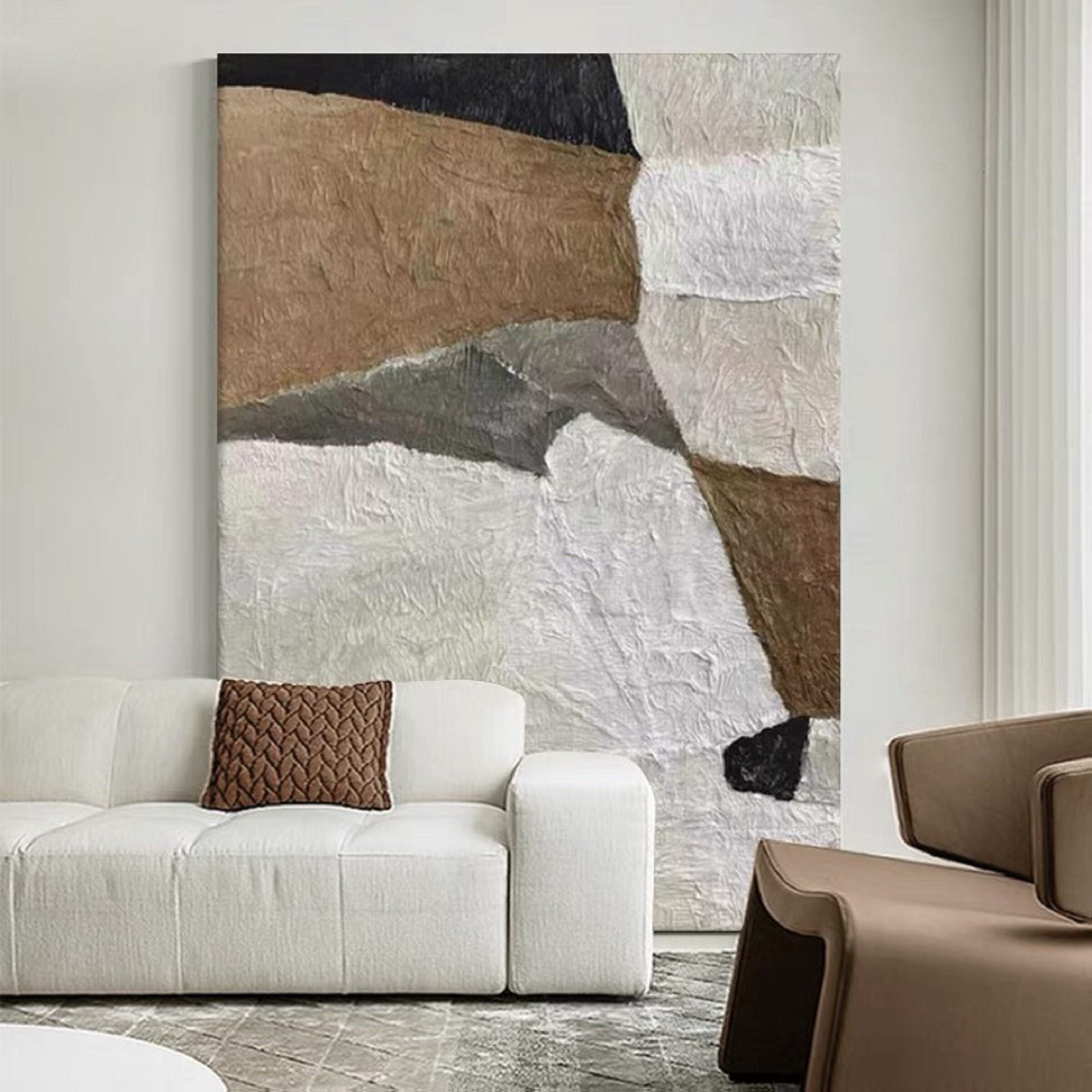 Original Beige White Abstract Painting White Minimalist Art - Etsy