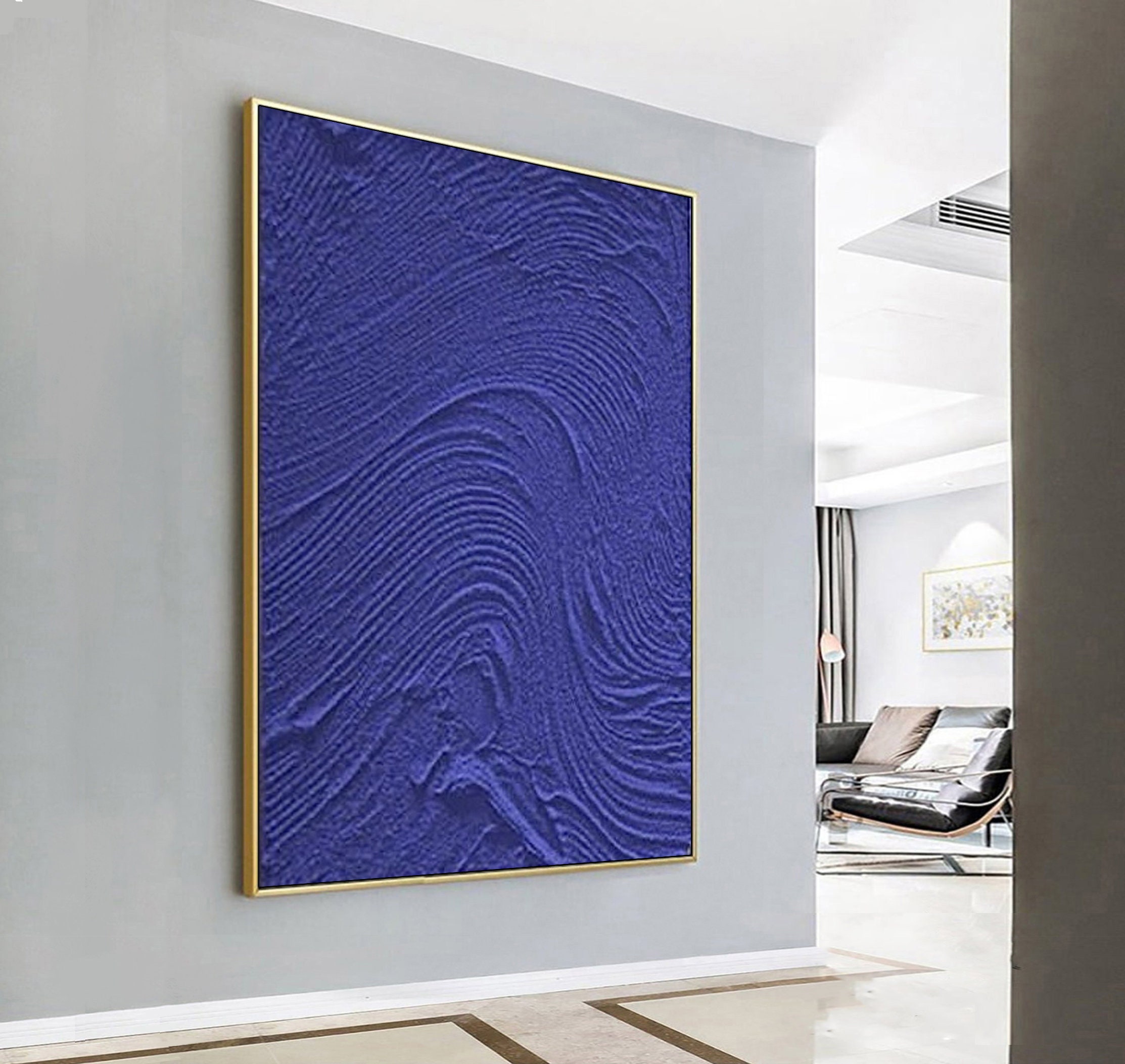 Blue 3d Textured Wall Art Blue Wall Art Blue Abstract Painting - Etsy