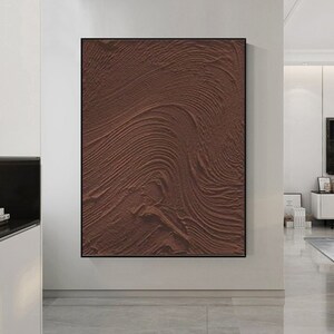 Brown 3d Textured Wall Art Brown Abstract Painting on Canvas Brown Wall ...