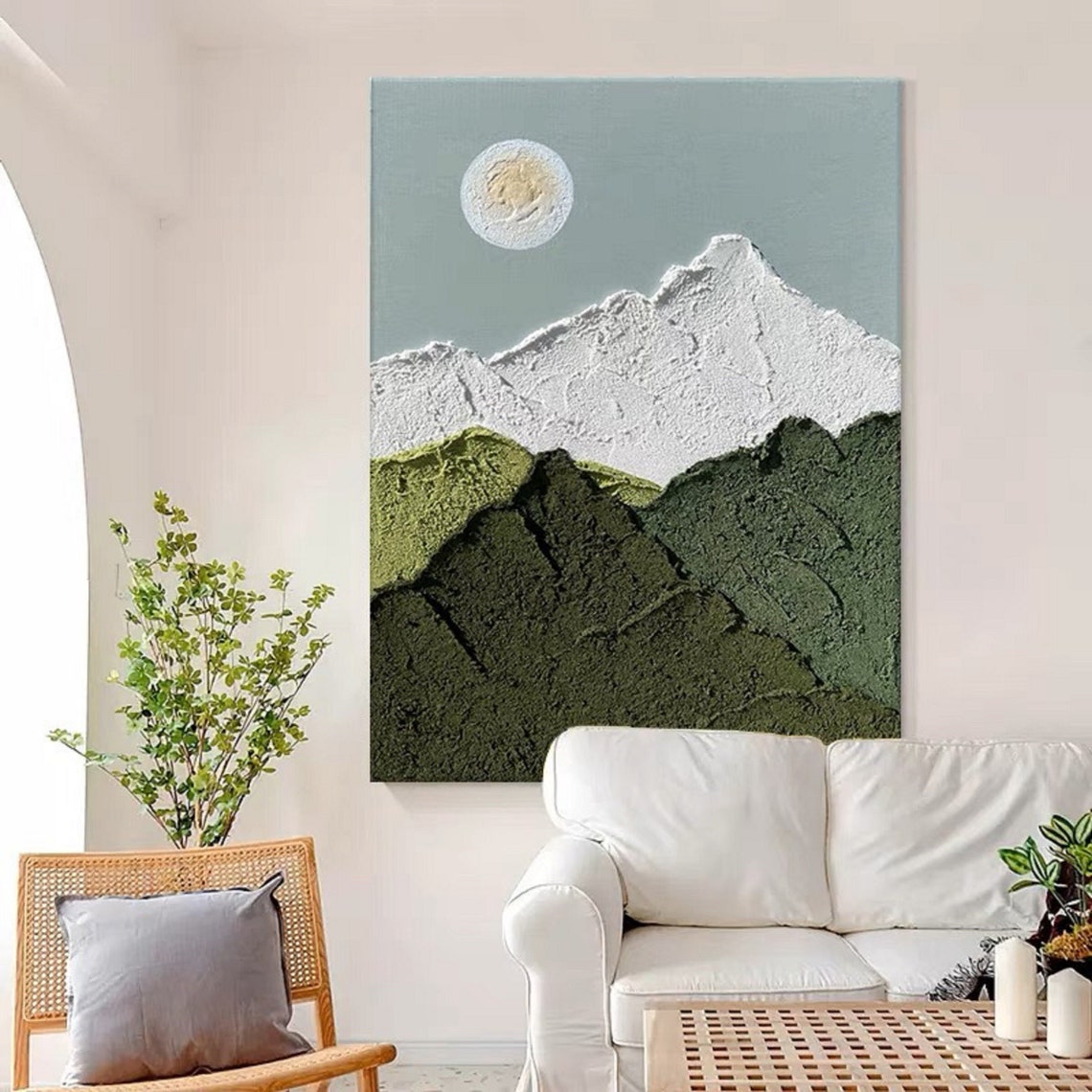 White 3d Texture Wall Art Large Abstract Canvas Art Green 3d - Etsy