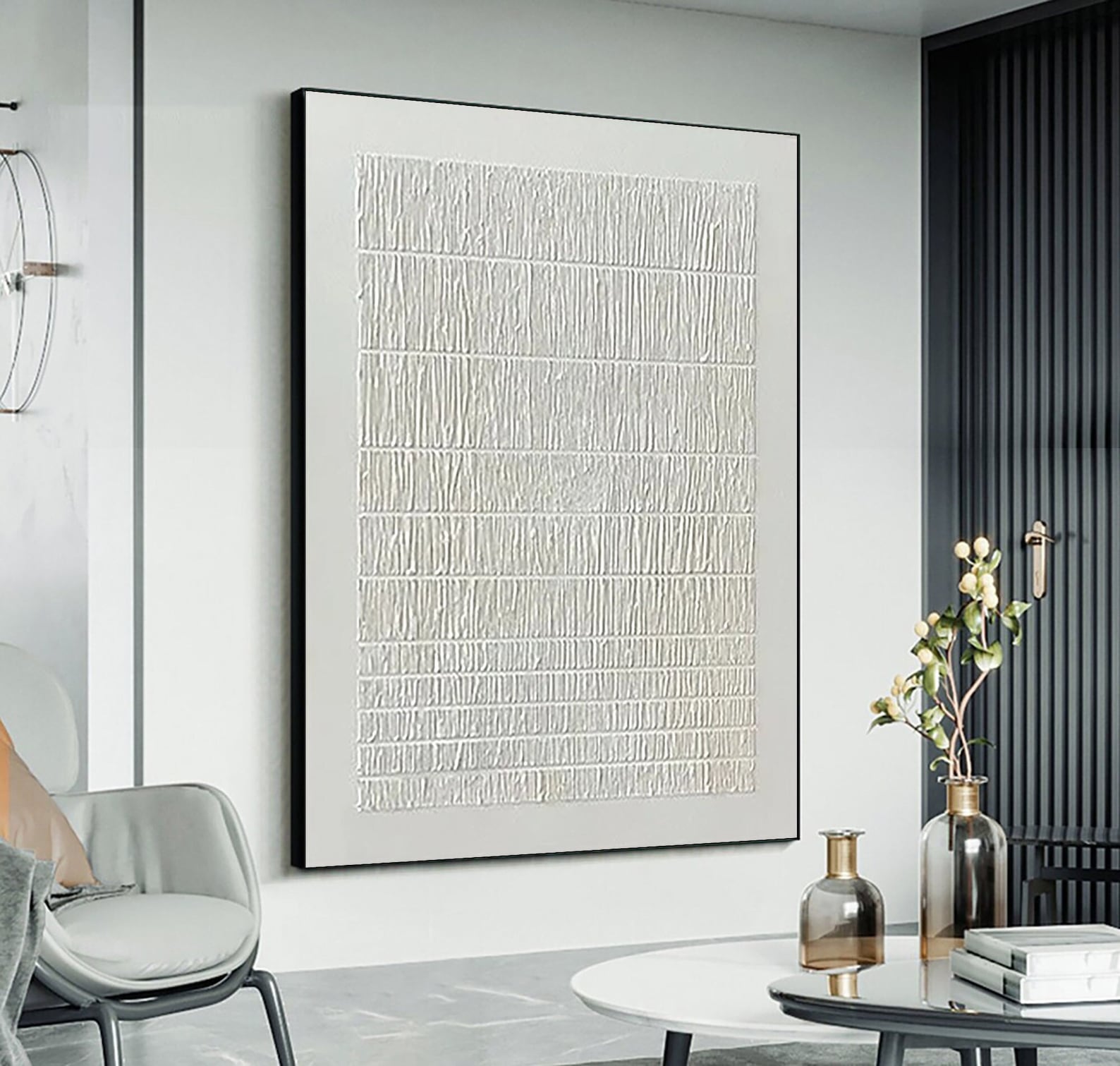White Minimalist Painting,3d Texture Wall Art,white Abstract Painting on Canvas,white Wall Art ...