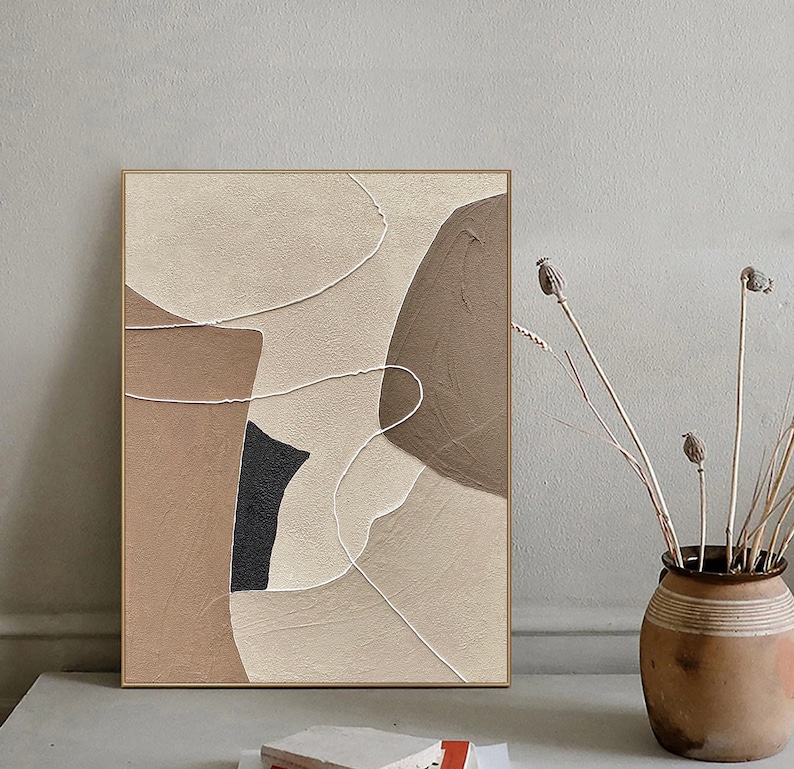 Beige Wabi Sabi Wall Art Beige Brown Abstract Painting Neutral - Etsy UK