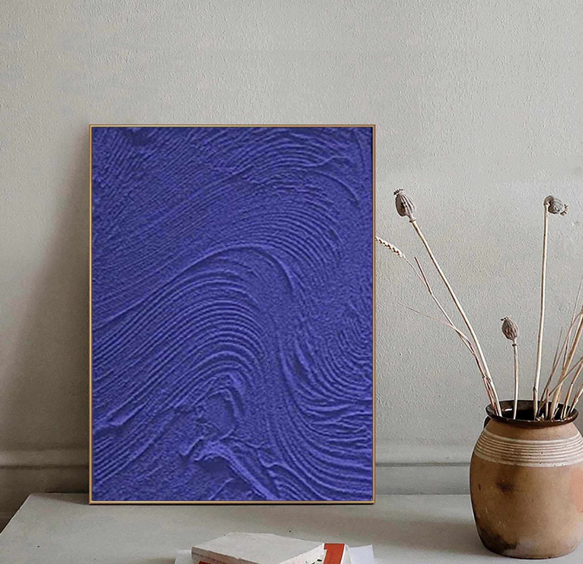Blue 3d Textured Wall Art Blue Wall Art Blue Abstract Painting - Etsy