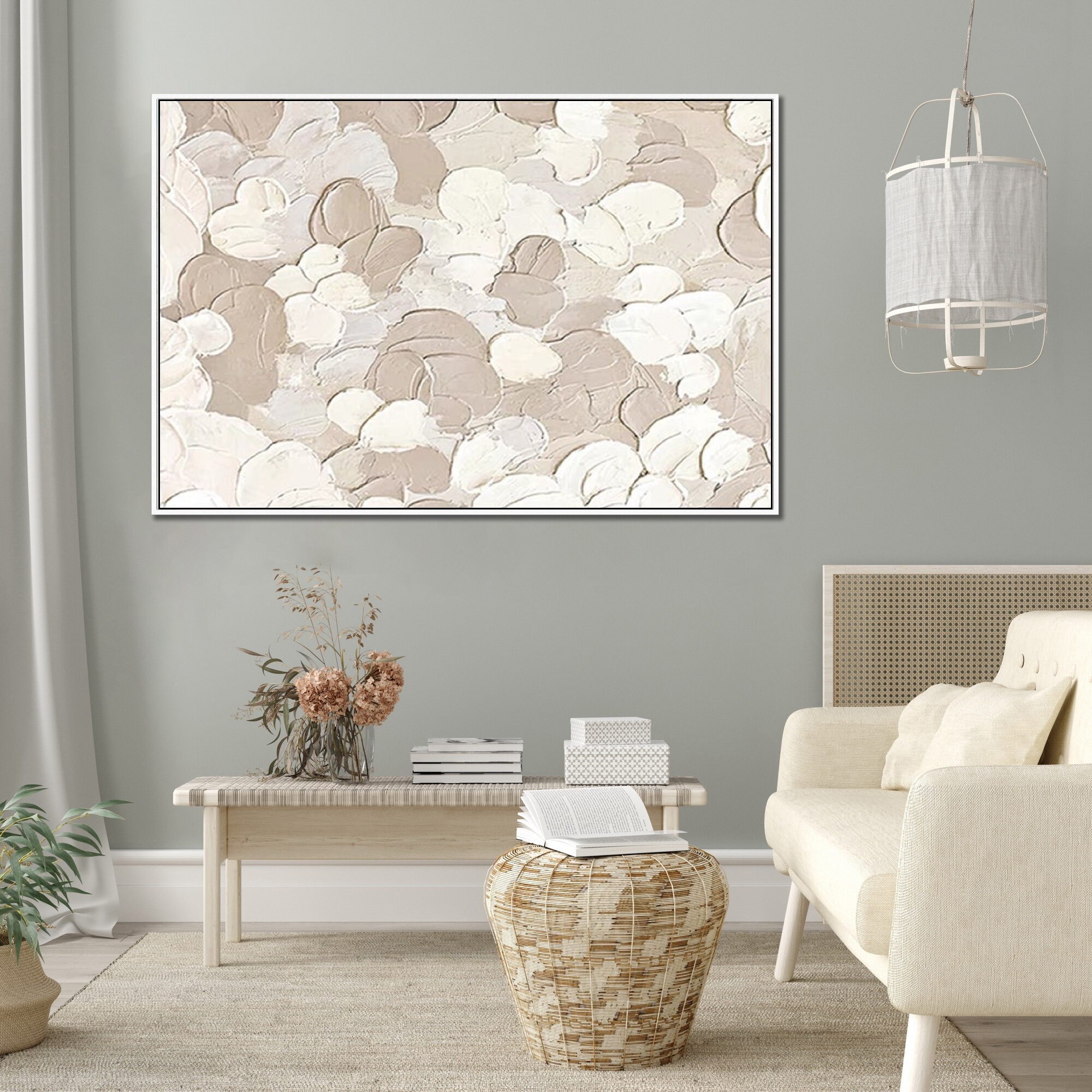 Original Beige White Abstract Paintingbeige White 3d Textured - Etsy