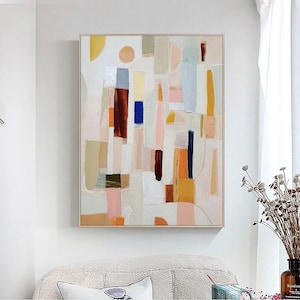 Neutral Color Abstract Painting Large Modern Palette Knife Texture ...
