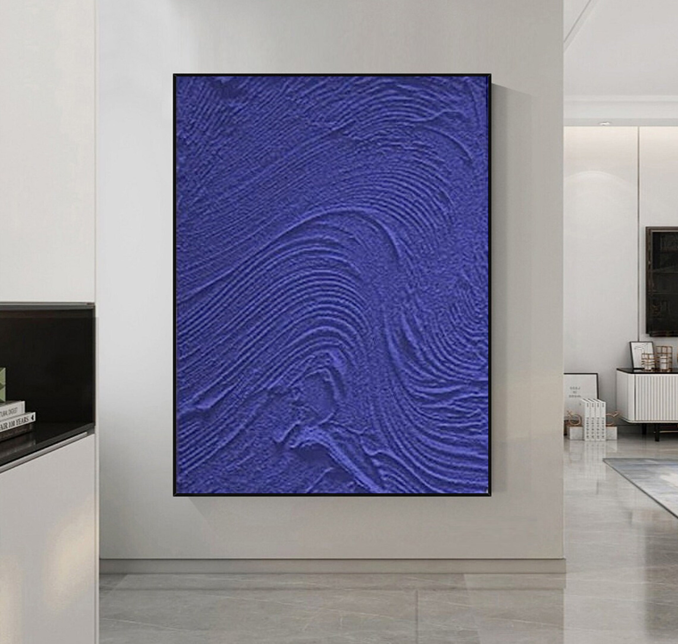 Blue 3d Textured Wall Art Blue Wall Art Blue Abstract Painting - Etsy