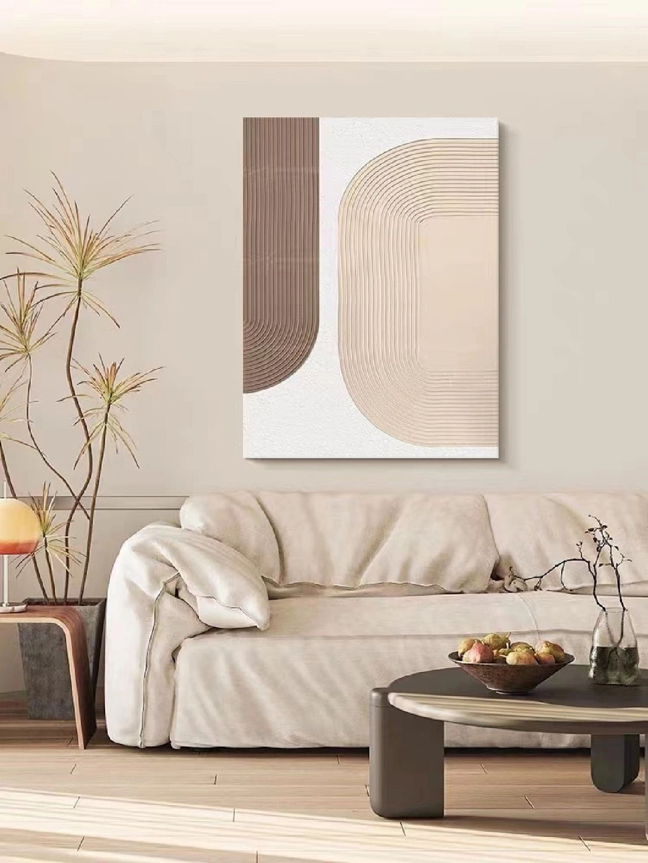 Beige Arch Textured Wall Art Beige Wall Art Wabi-sabi Beige - Etsy