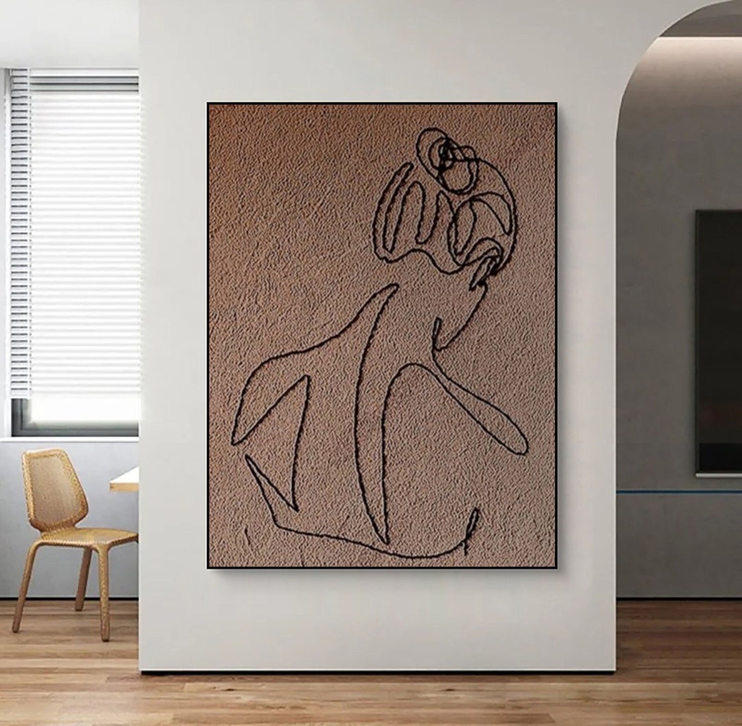 Brown Abstract Oil Painting on Canvas,brown Textured Painting ...