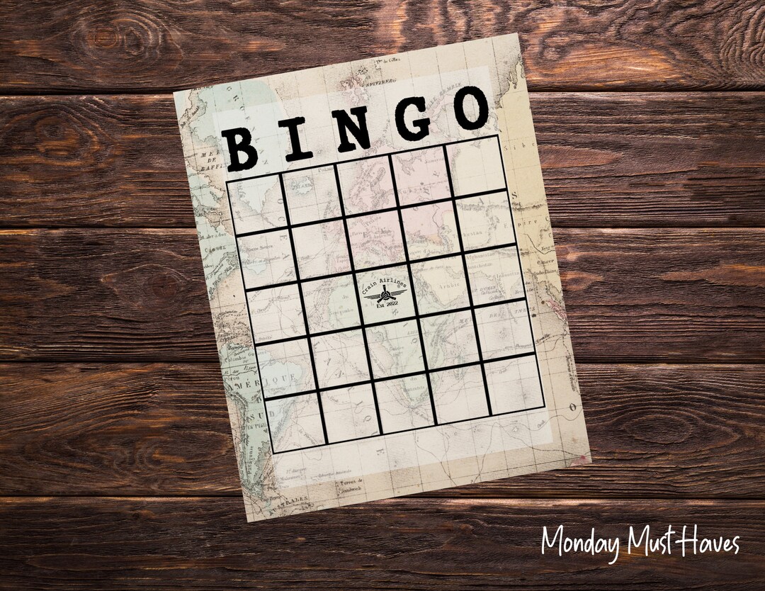 Party Games Bingo Baby Shower Airplane Theme Vintage - Etsy