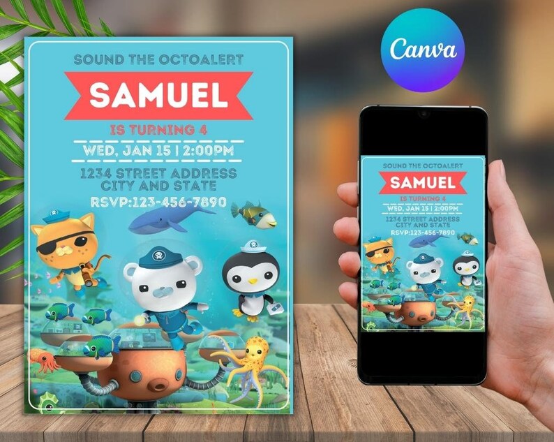 Editable Octonauts Birthday Invitation Printable Octonauts Kids ...