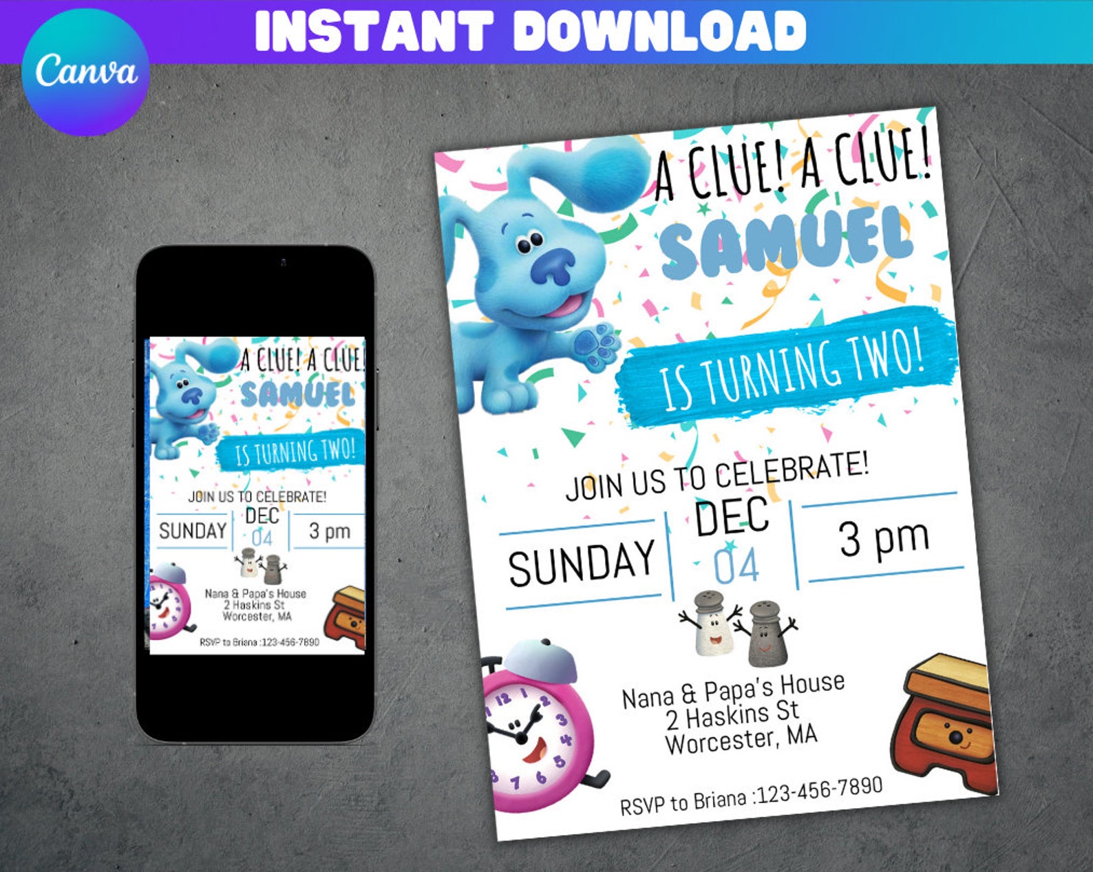 Blues Clues & Friends Invitation , Boy Birthday ,birthday Invitation ...