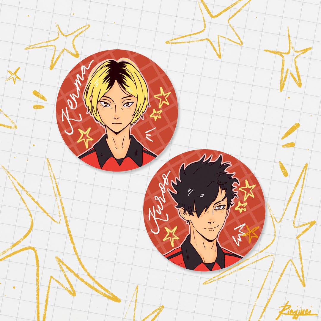 Haikyuu Kenma & Kuroo Button Pin - Etsy
