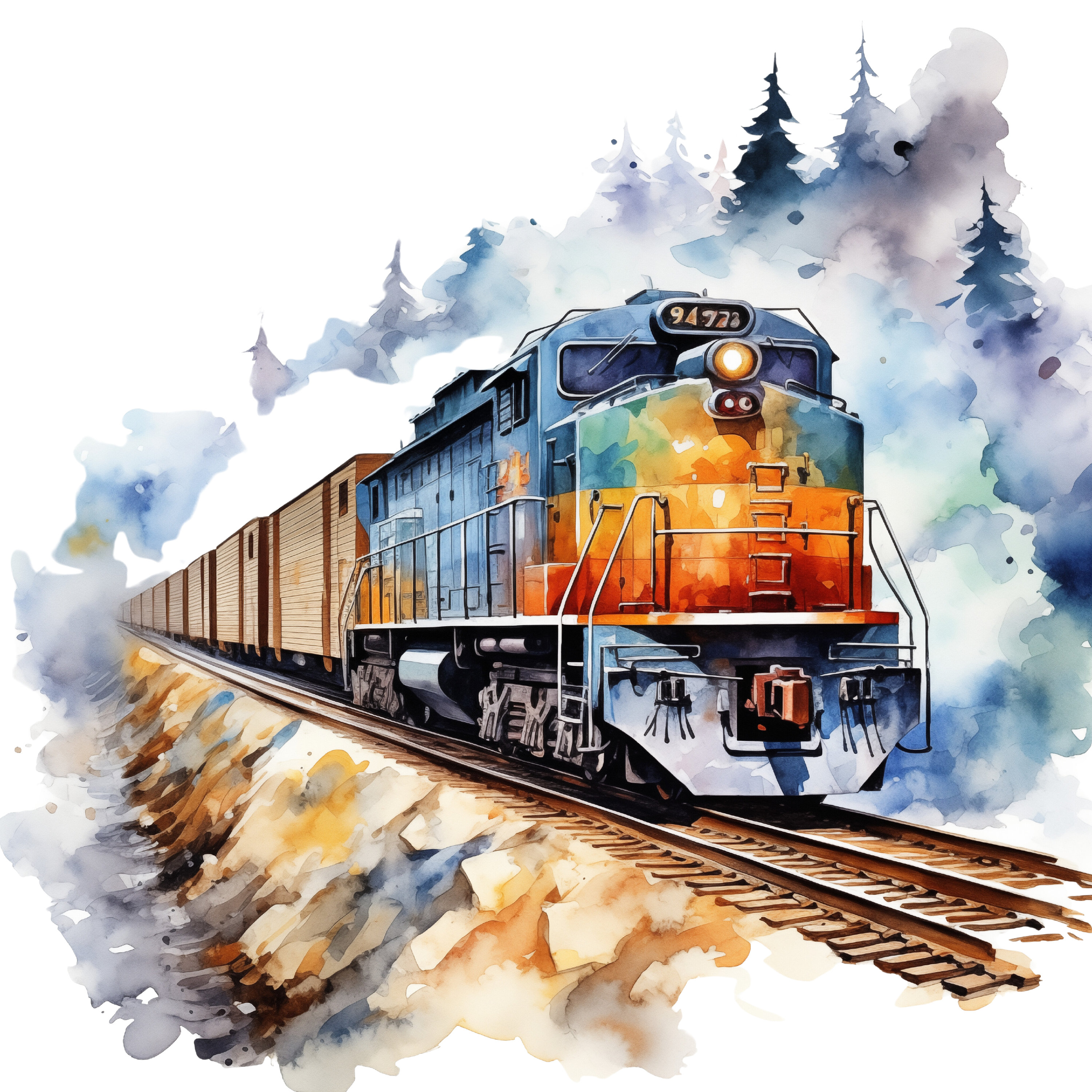 Train Clipart Kids Watercolor Trains Clipart Bundle for Teacher ...