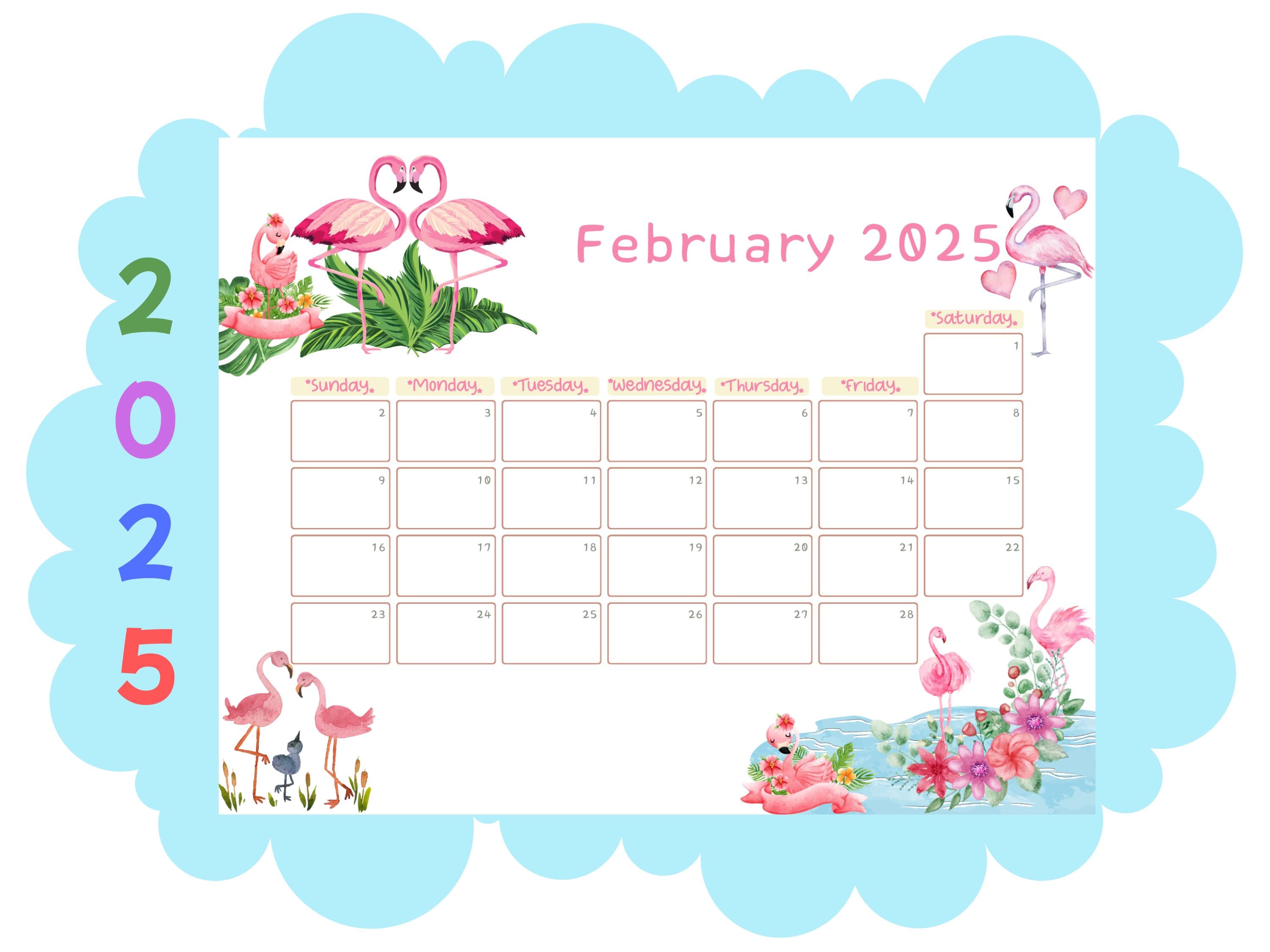 2025 Calendar Printable, Cute Kids Calendar 2025, Wall Calendar for ...