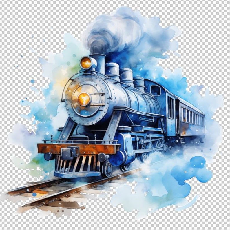 Train Clipart Kids Watercolor Trains Clipart Bundle for Teacher ...