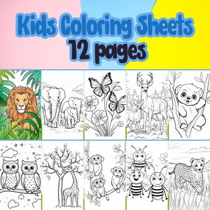 Animal Coloring Pages for Kids Cute Animal Coloring Sheets Toddler ...