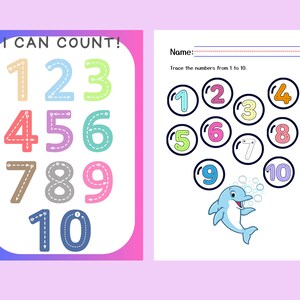 Number Count Worksheets for Preschool - Printable PDF - Digital Number ...