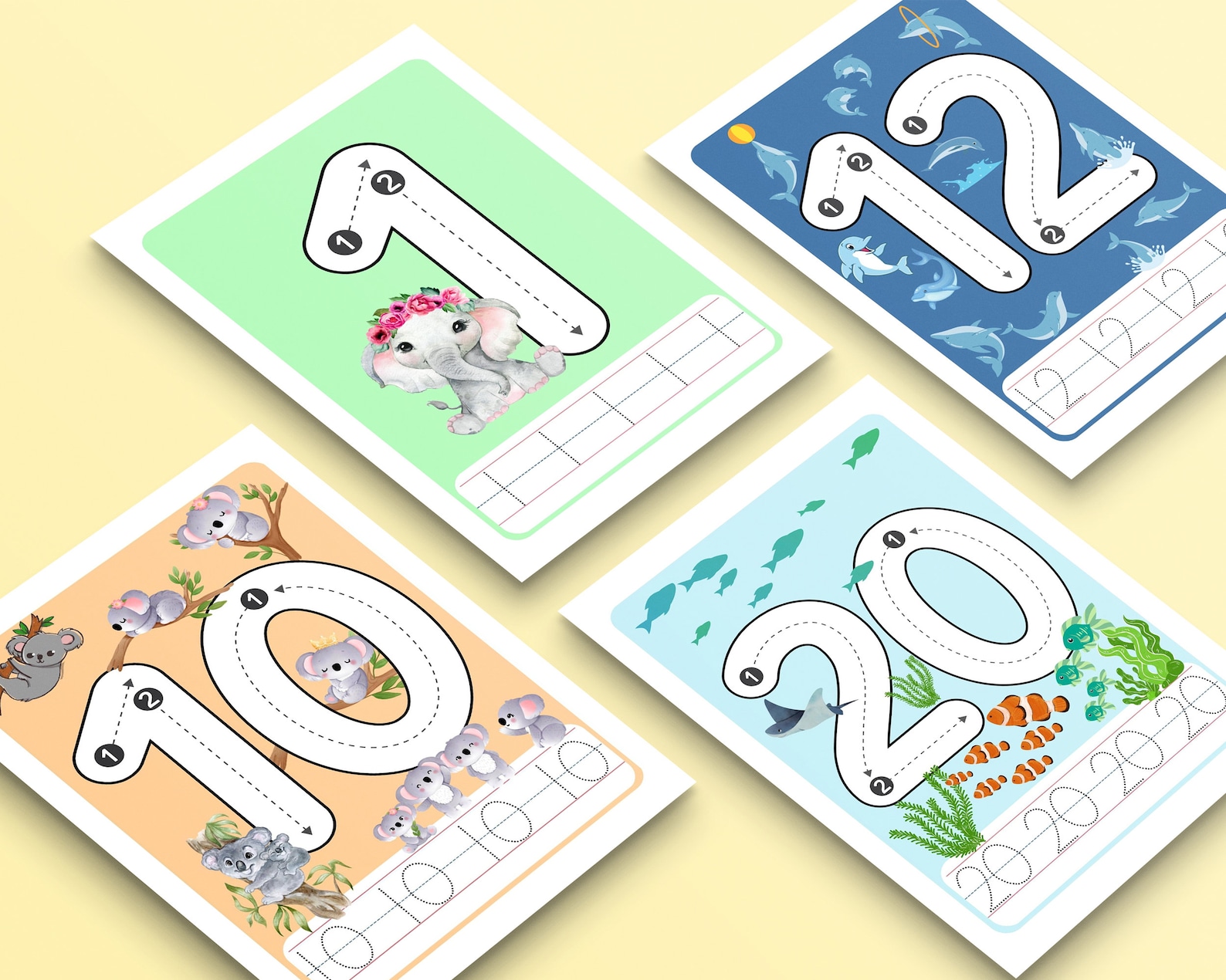 Numbers Tracing Worksheets - Handwriting Practice- Preschool Worksheets ...