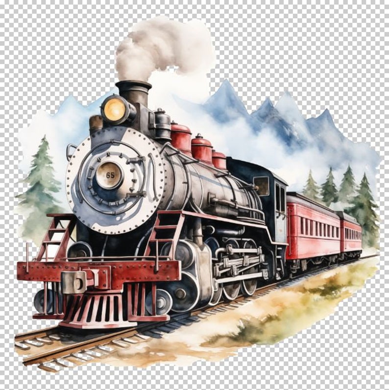 Train Clipart Kids Watercolor Trains Clipart Bundle for Teacher ...