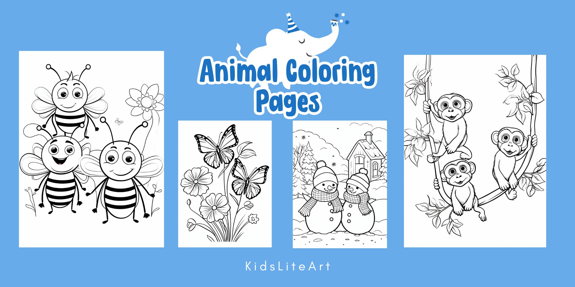 Animal Coloring Pages for Kids Cute Animal Coloring Sheets Toddler ...