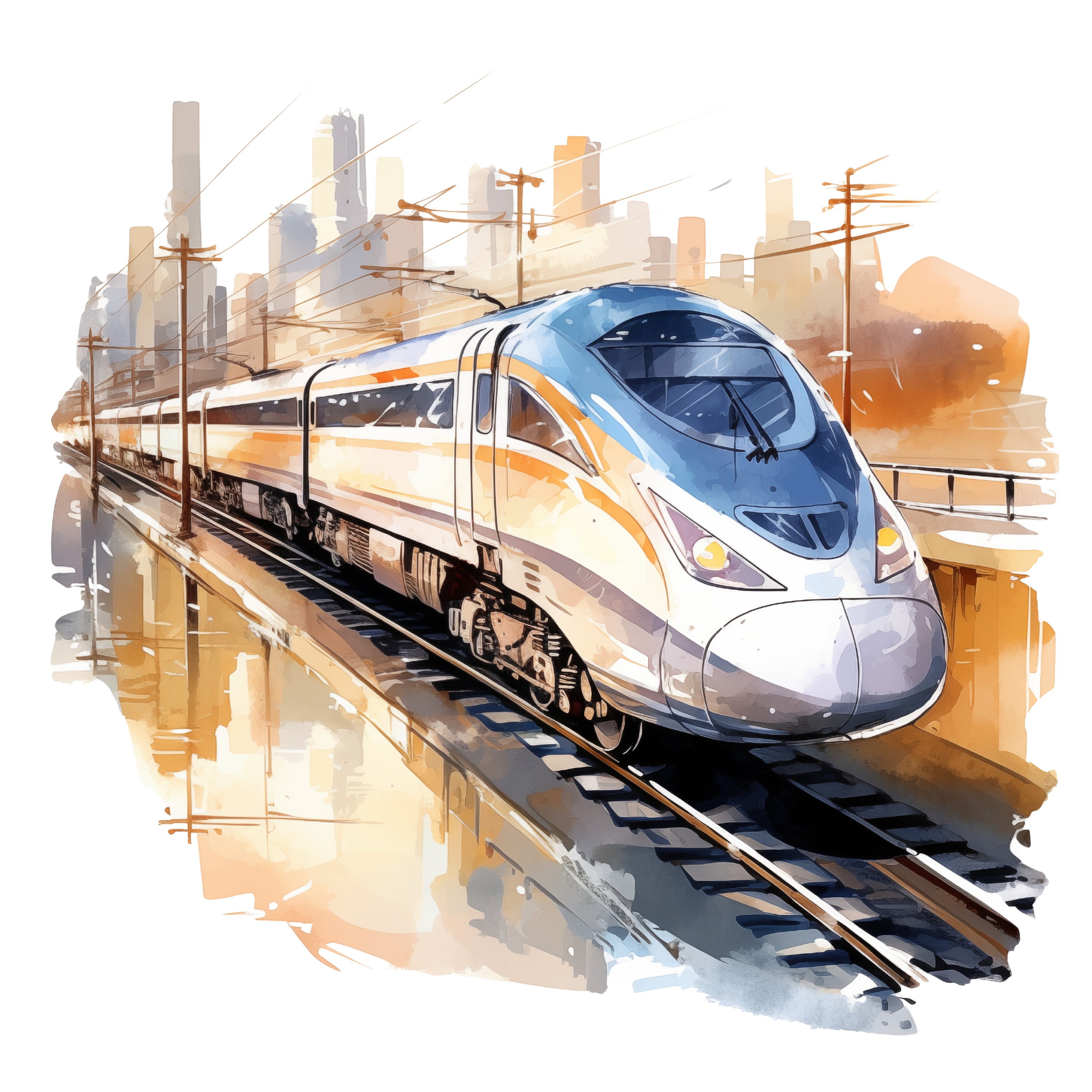 Train Clipart Kids Watercolor Trains Clipart Bundle for Teacher ...