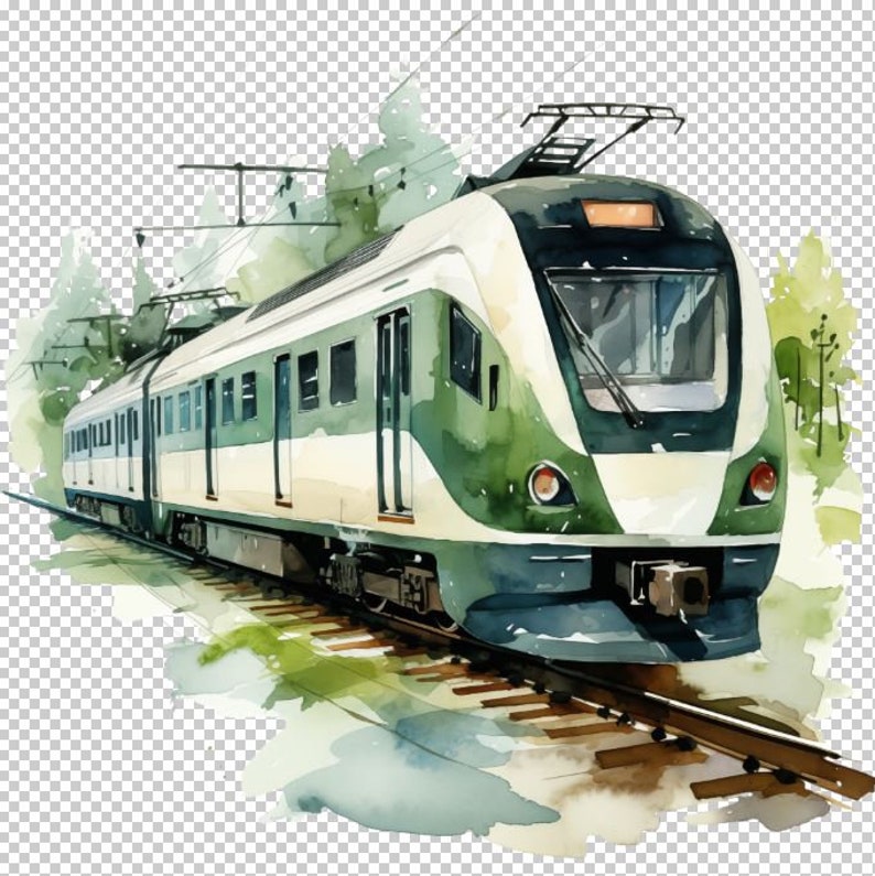 Train Clipart Kids Watercolor Trains Clipart Bundle for Teacher ...