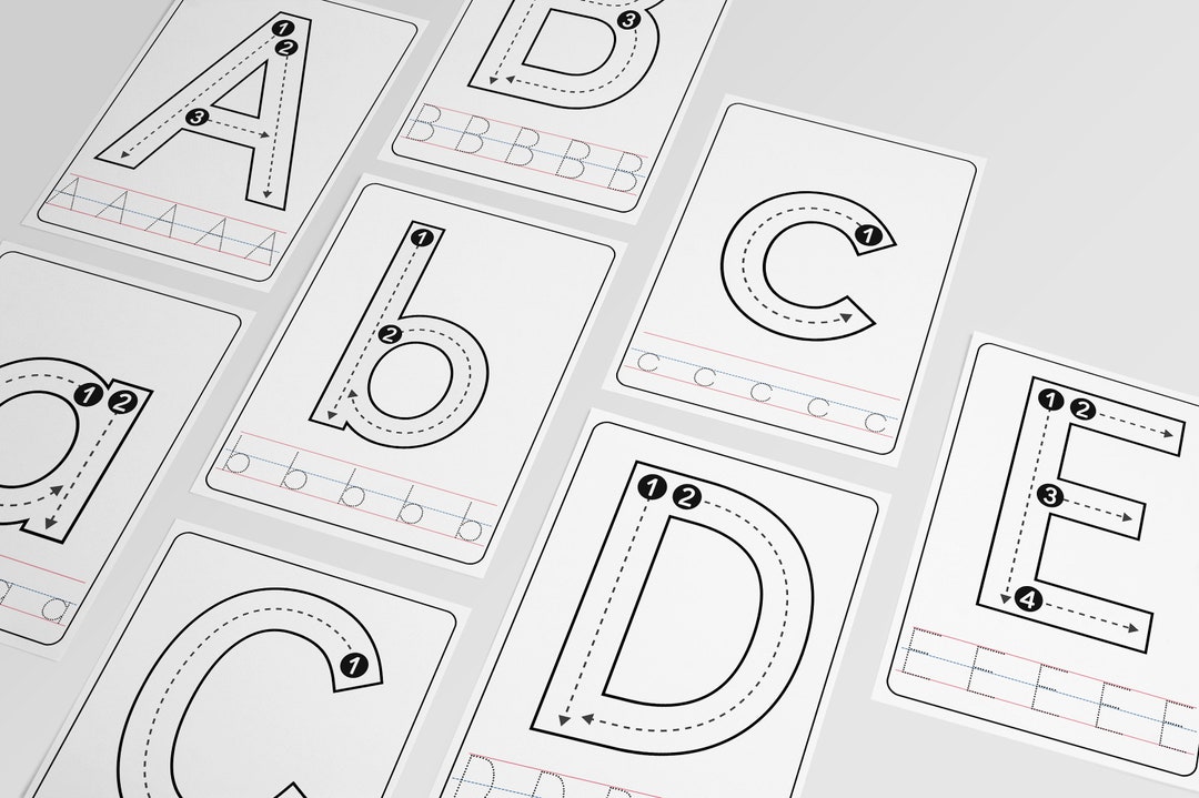 Alphabet Letters Tracing Worksheets - Handwriting Practice- Preschool ...