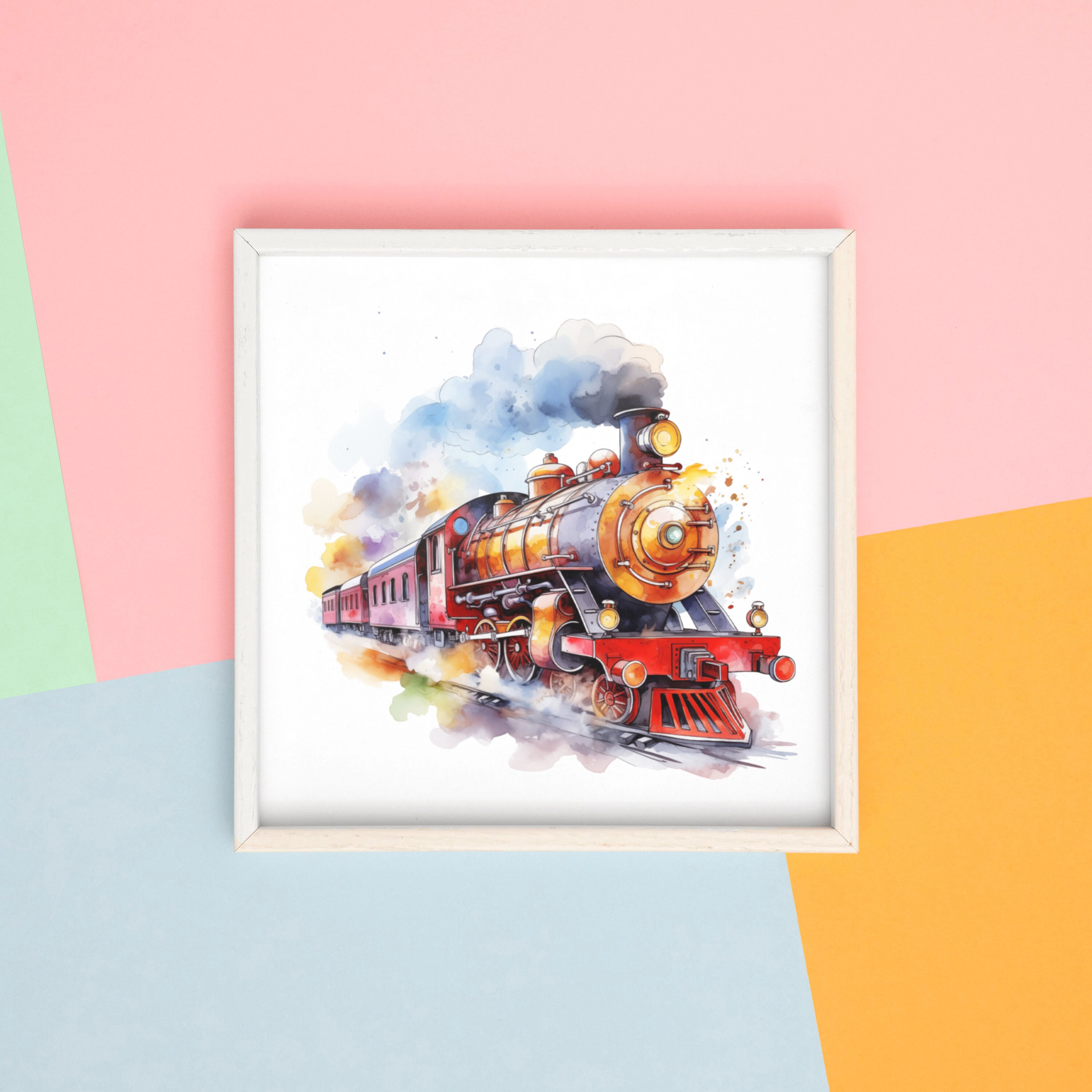 Train Clipart Kids Watercolor Trains Clipart Bundle for Teacher ...