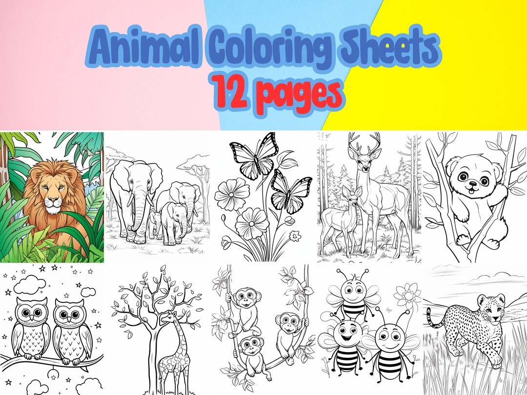 Animal Coloring Pages for Kids Cute Animal Coloring Sheets Toddler ...