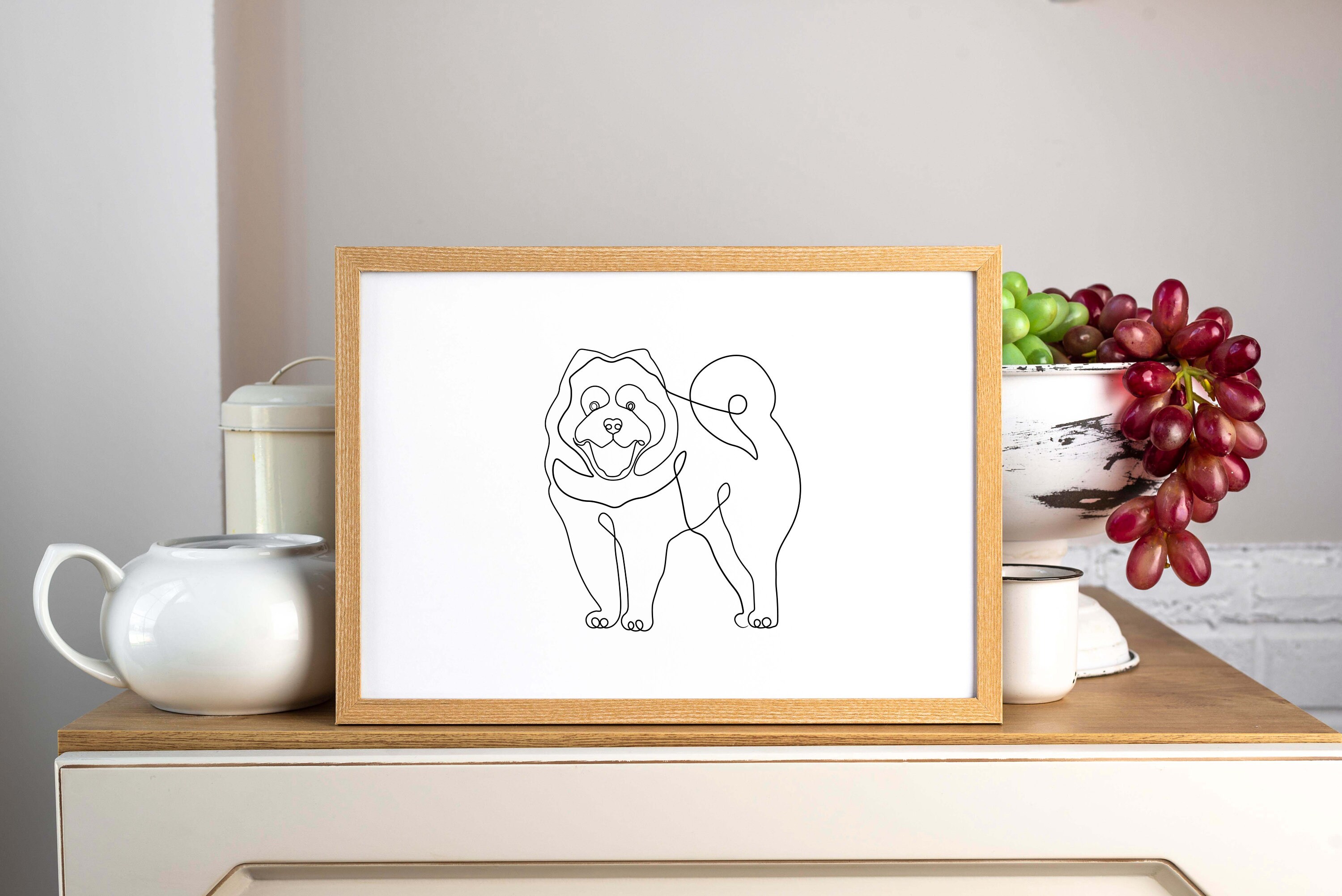 Dog Line Art Prints, Chow Chow Line Art Prints, Dog Arts ,art Prints ...