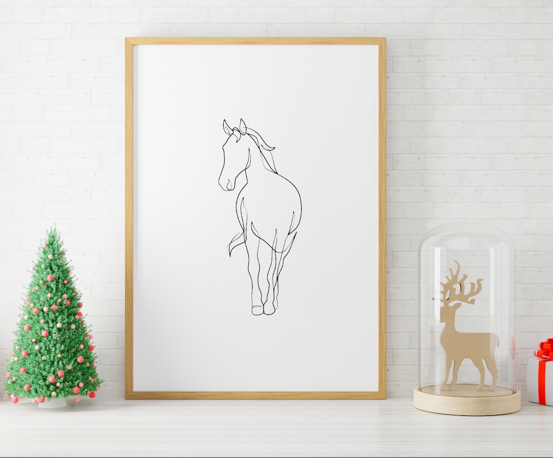 Horse Line Art Prints Horse Arts art Prints Horse Art Wall - Etsy