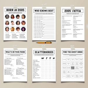 18th Birthday Games Bundle 18th Birthday Party Games 18th - Etsy