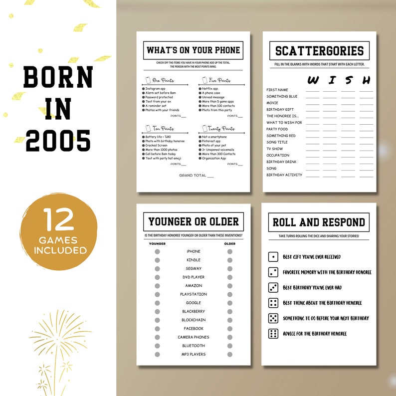 18th Birthday Games Bundle 18th Birthday Party Games 18th - Etsy