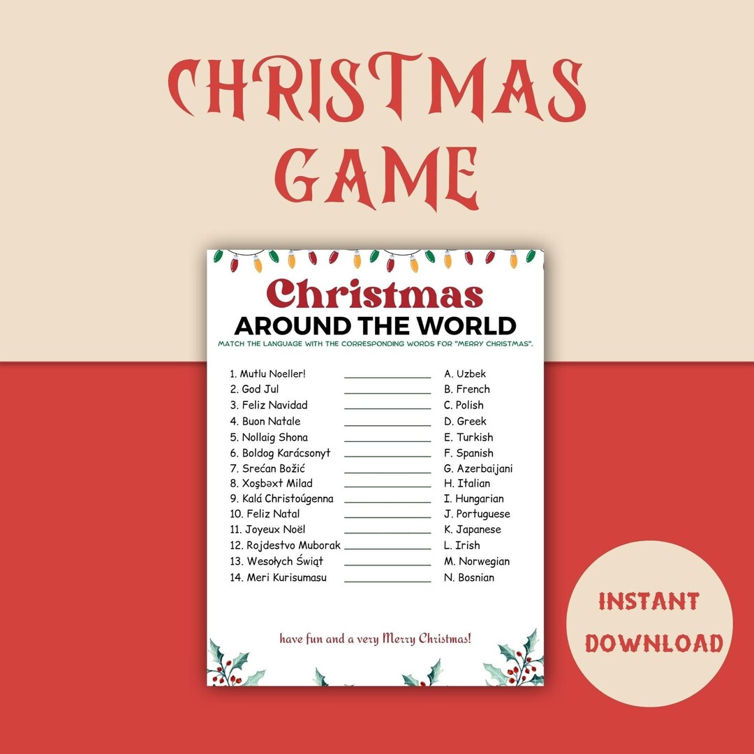 Christmas Around the World, Merry Christmas Around the World Game ...