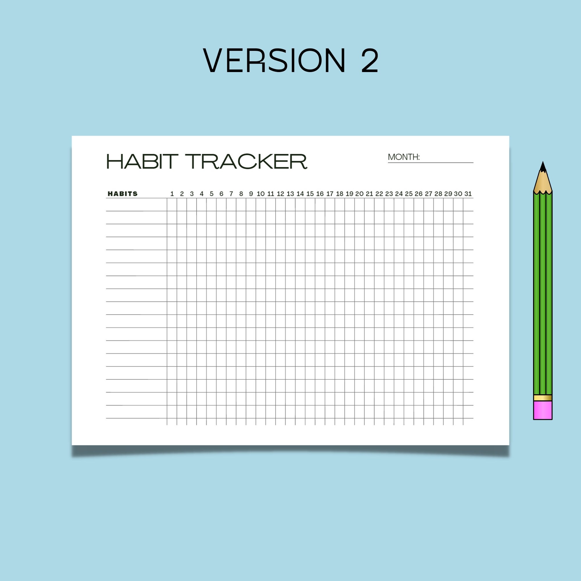 Monthly Habit Tracker Habit Tracker Digital Simple - Etsy