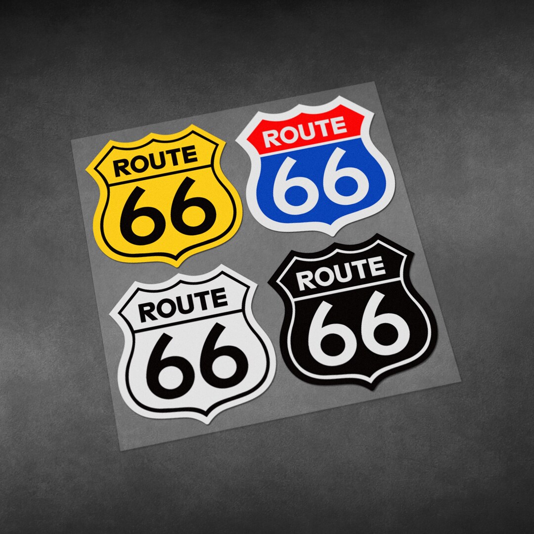 Motorcycle Car High Quality Vintage Retro Stickers Route 66 Decals ...