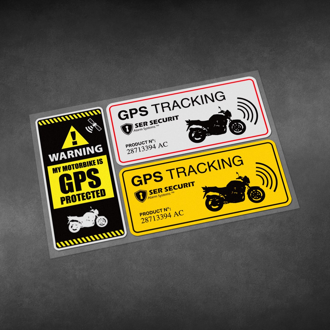 Motorcycle Car Stickers Gps Tracking Warning Decals Vinyl Material - Etsy